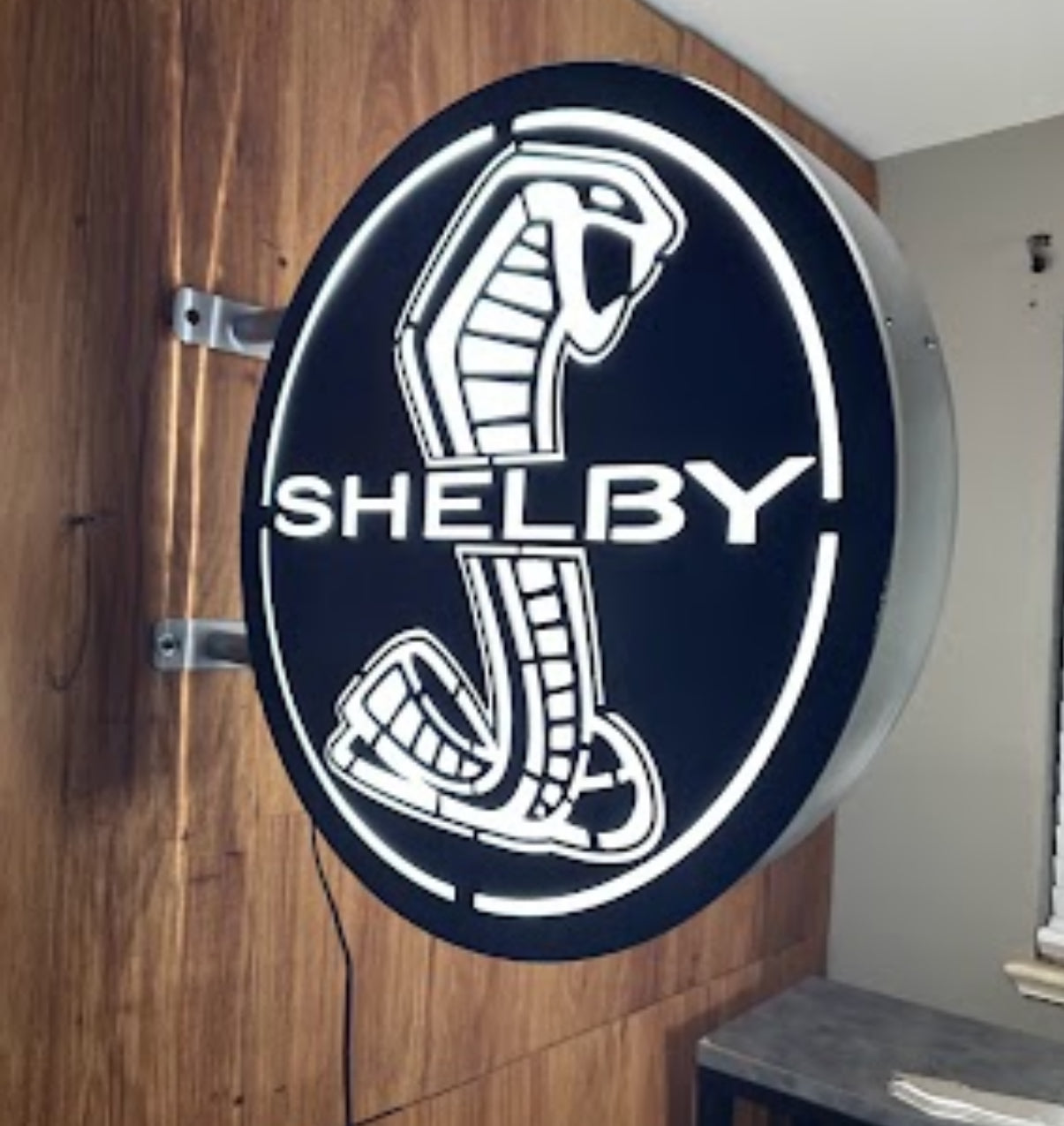20"Round LED Light Box Shelby Sign Double Side – USHELBYSIGNS